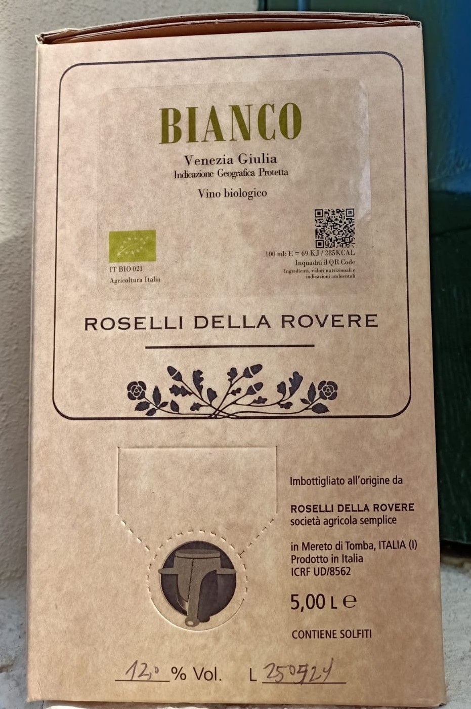 Vino Bianco Venezia Giulia IGT - Bag in box da 5 lt- Roselli Della Rovere